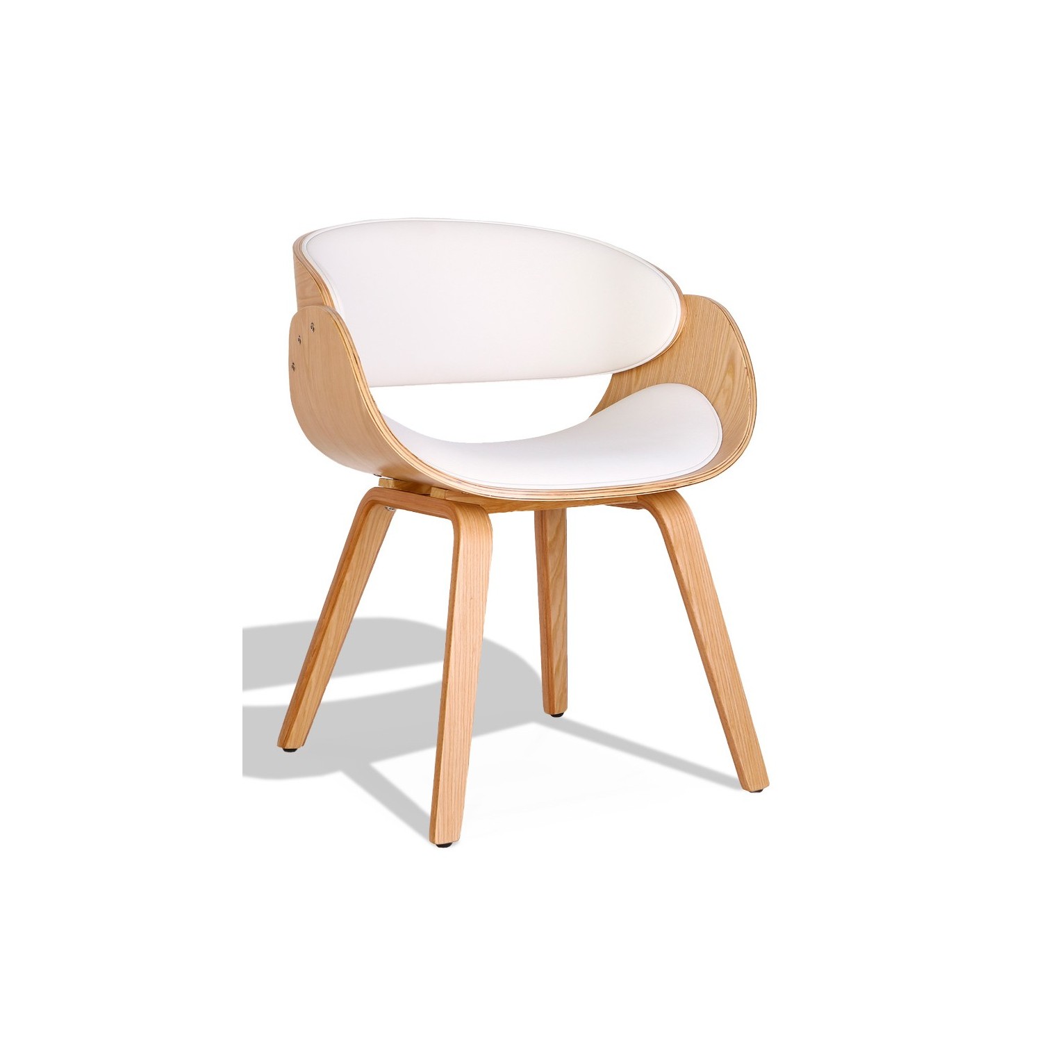Nordic Burrow S chair in leatherette - Maple wood - Mueble Design