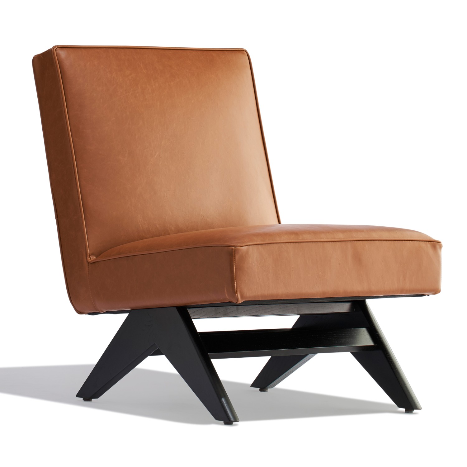 Sillón Vintage West em imitação de couro-Poltrona de madeira-Mueble Design